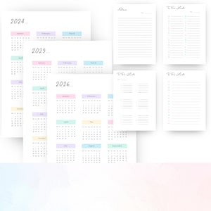 2025 Printable Planner Rainbow Pastel Colorful Bundle PDF 2026 Daily ...