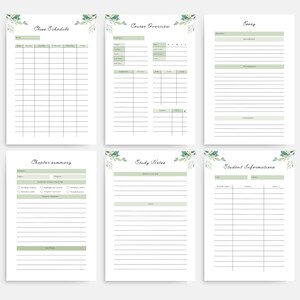 Study Planner Printable PDF A4 A5 Letter Bundle School College Planner ...