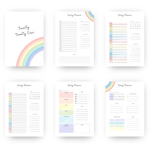 Rainbow Planner Printable 2024 2025 2026 PDF, Agenda Insert, Daily ...
