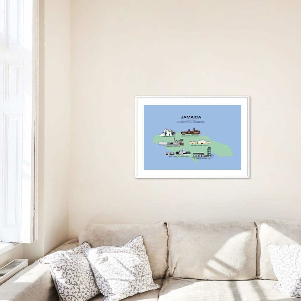Jamaica Rum Distilleries Map Poster Caribbean Gifts Rum Map - Etsy