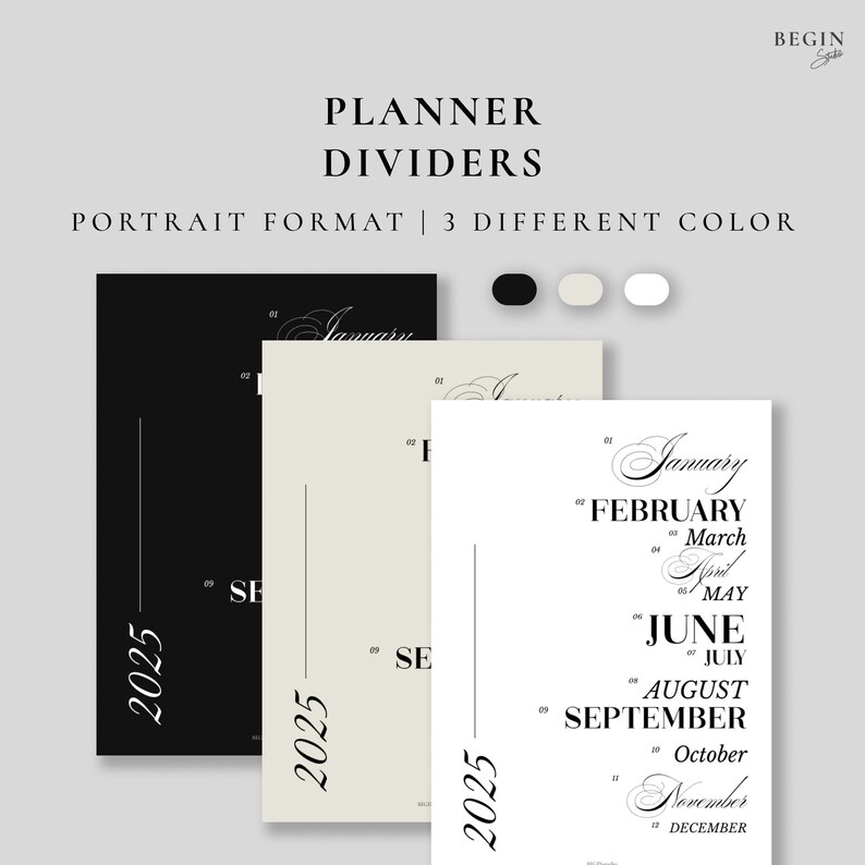 2025 Dated Planner Dashboard Printable Planner Dividers - Etsy