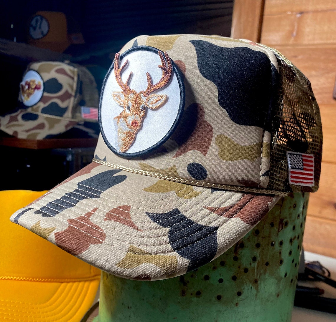 Vintage Style White Tail Buck Trucker Hat - Etsy