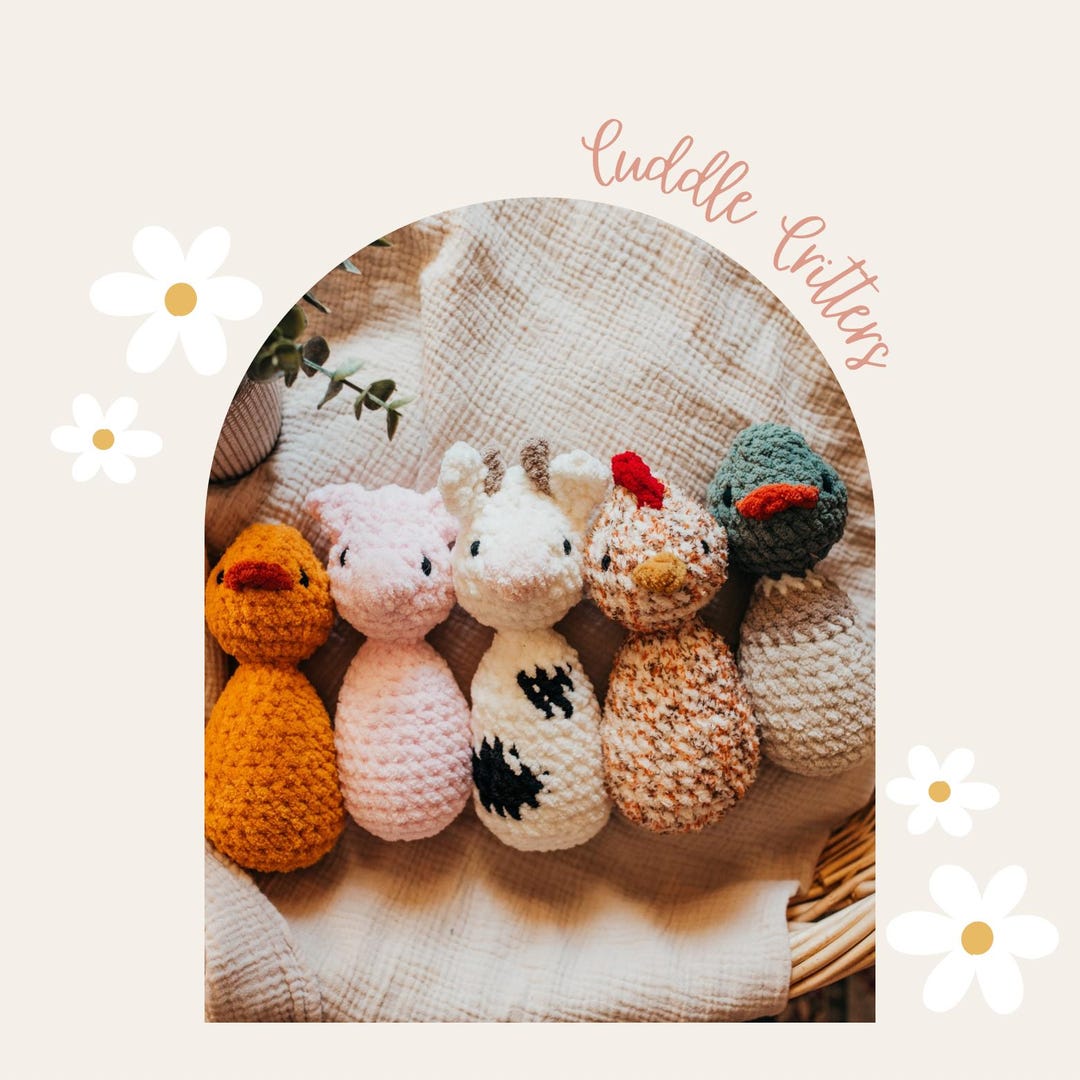 Farm Cuddle Critters | Farm Animals | Baby Gifts | Crochet Rattles ...