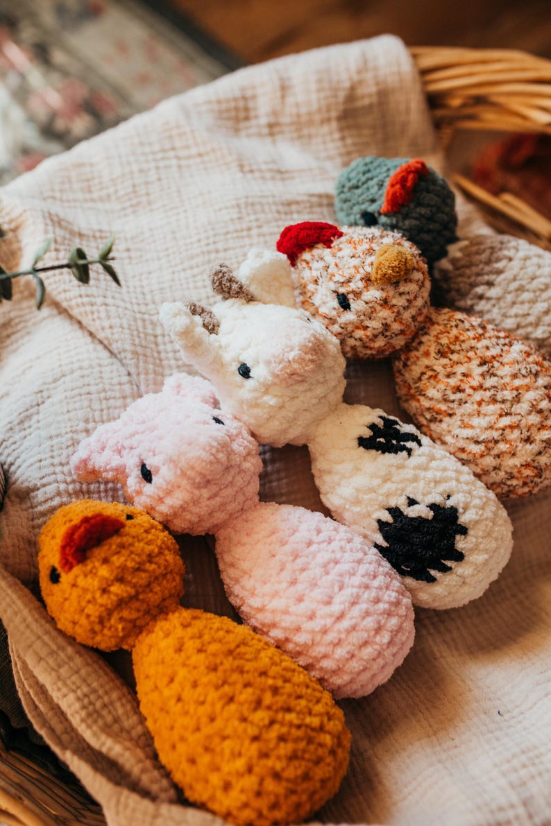 Farm Cuddle Critters | Farm Animals | Baby Gifts | Crochet Rattles ...