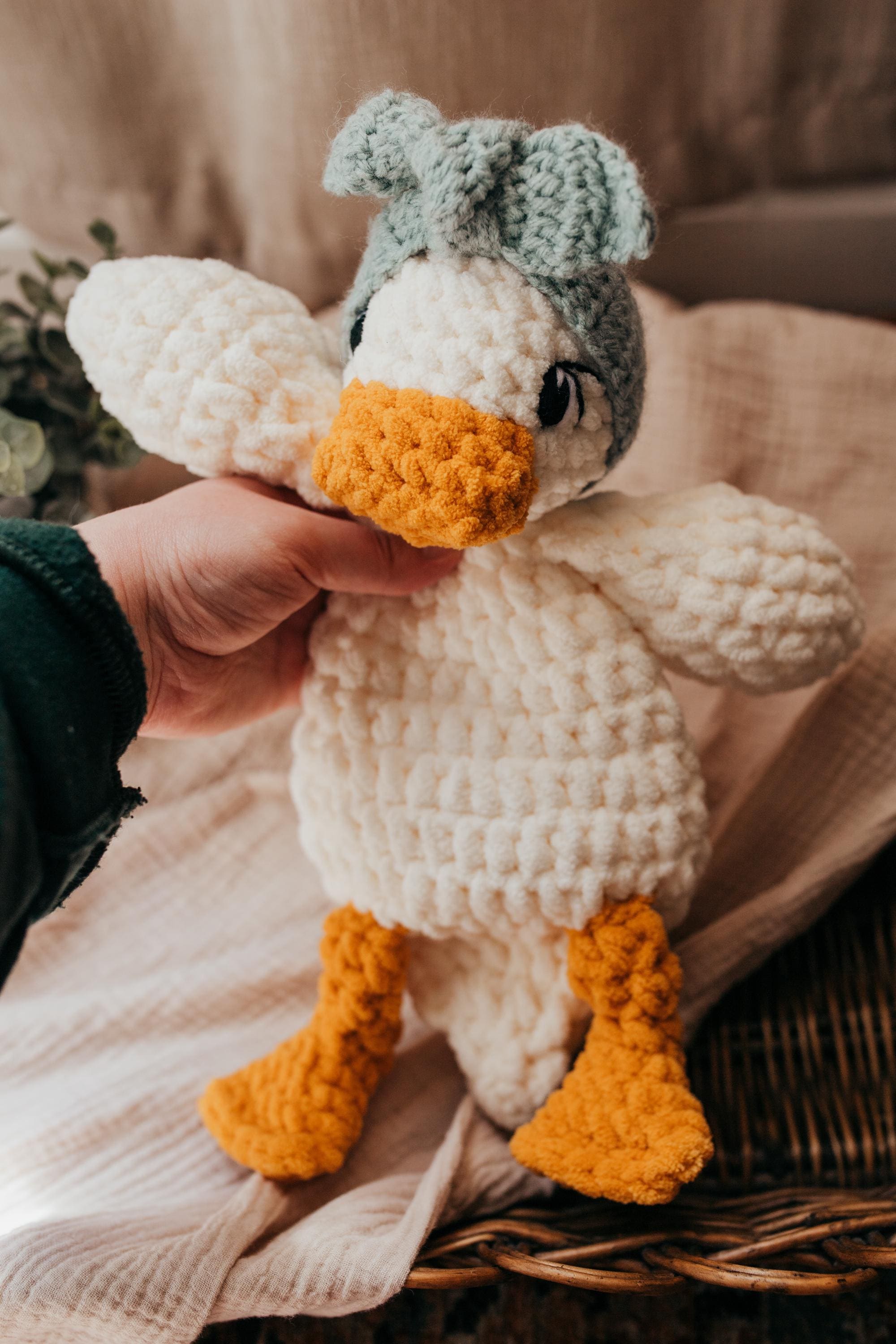 Handmade Della Duck Crochet Snuggler | Handmade Duck | Duck With ...