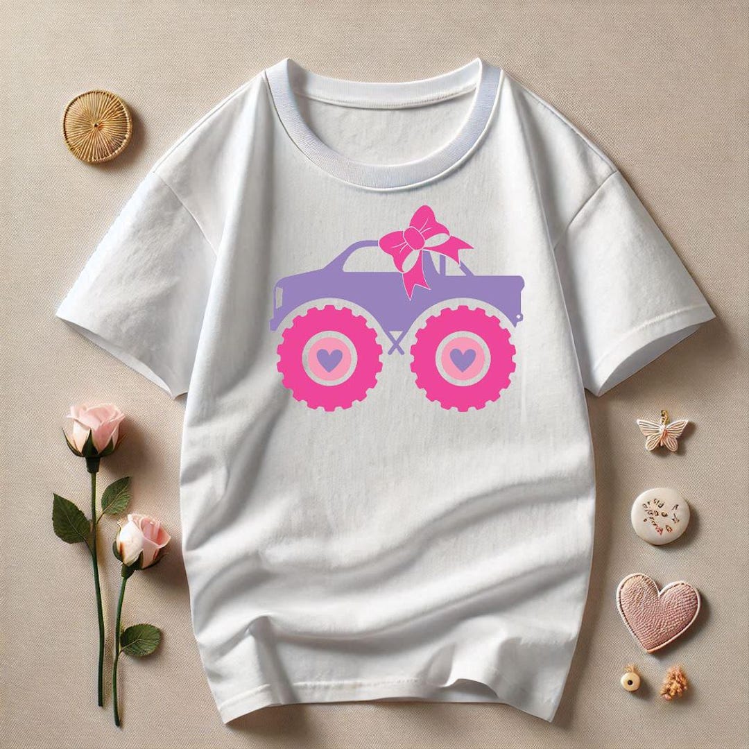 Girl Monster Truck Shirt, Girls, Truck, Casual. - Etsy