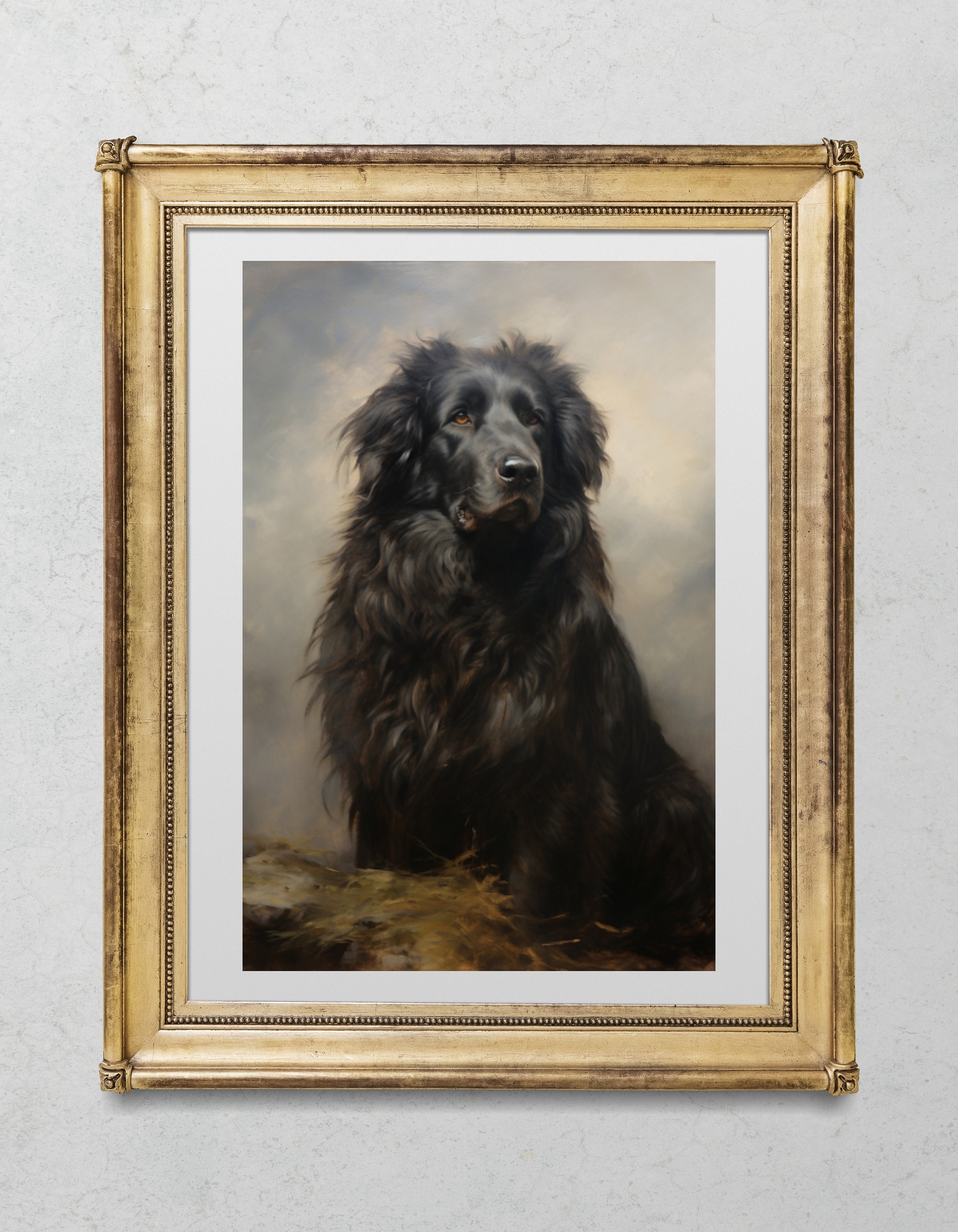 Pet Portraits Classical Dog Art Digital Dog Art Antique Dog Painting ...