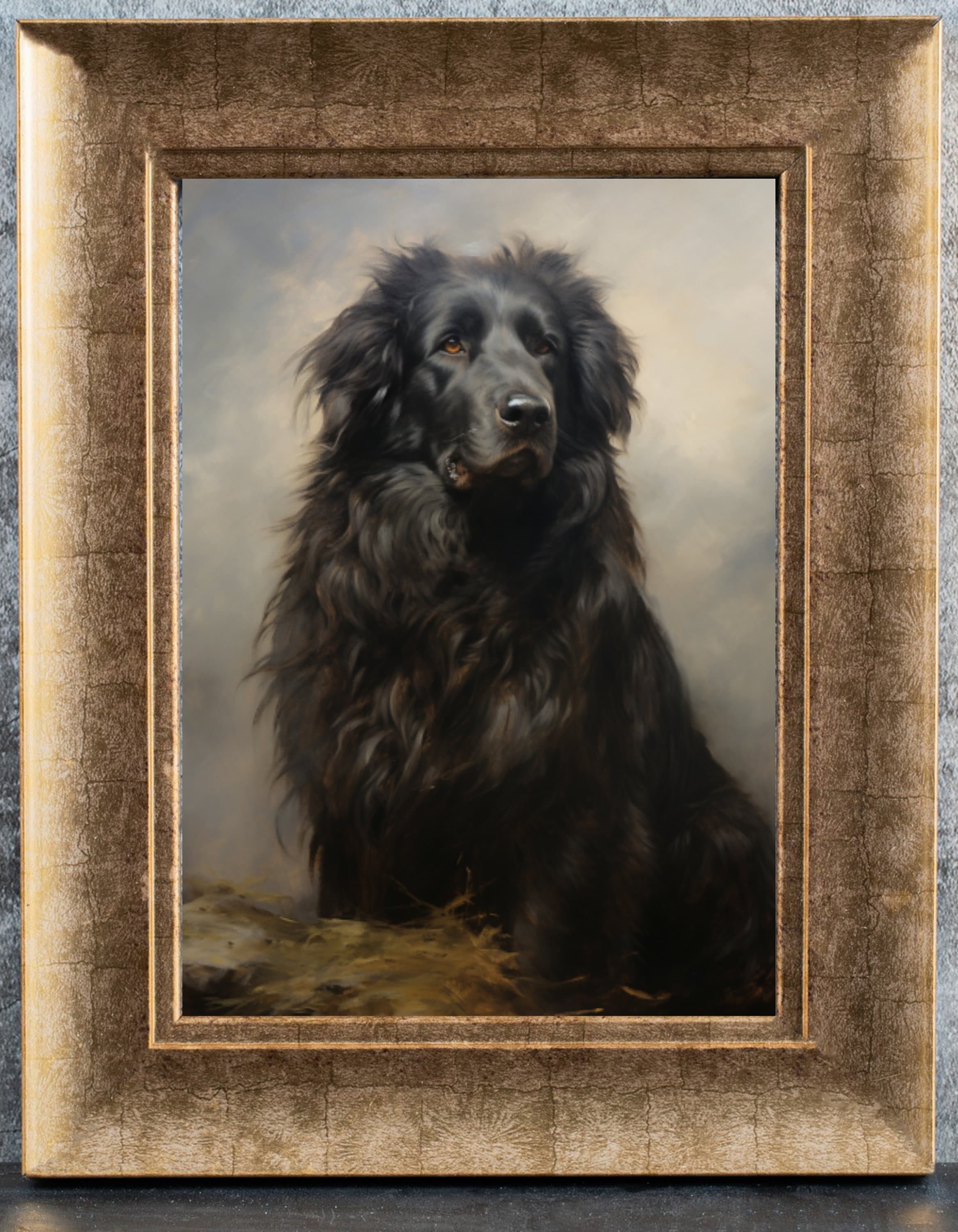 Pet Portraits Classical Dog Art Digital Dog Art Antique Dog Painting ...