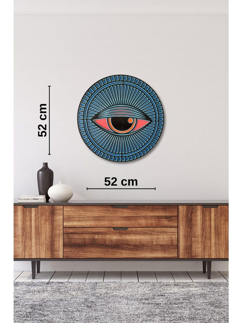 XL 3D Evil Eye Wall Decor: Geometric Wood Art (20.4" X 20.4") - Etsy