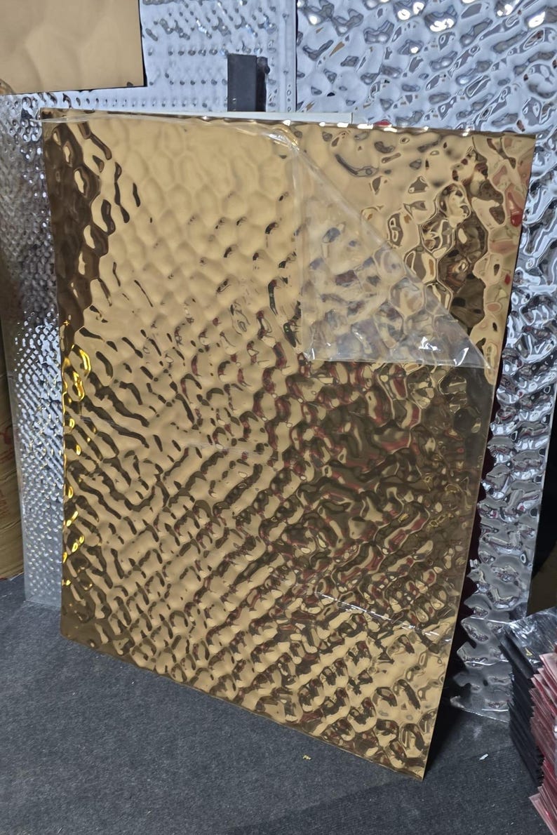 Luxury Gold Sequin Wall Tile, High Gloss Reflective Panel, Self ...
