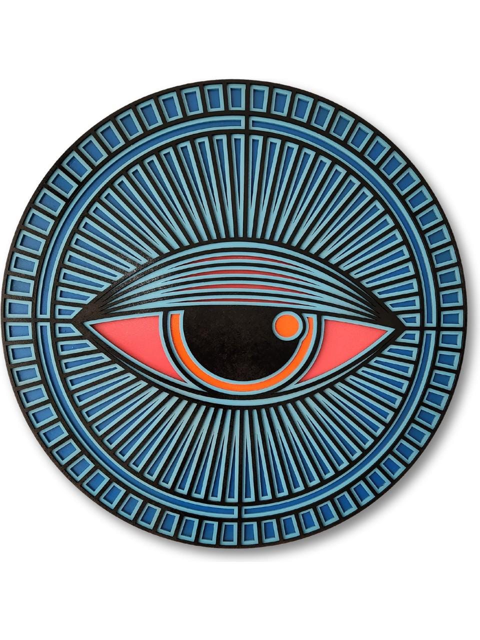 XL 3D Evil Eye Wall Decor: Geometric Wood Art (20.4" X 20.4") - Etsy