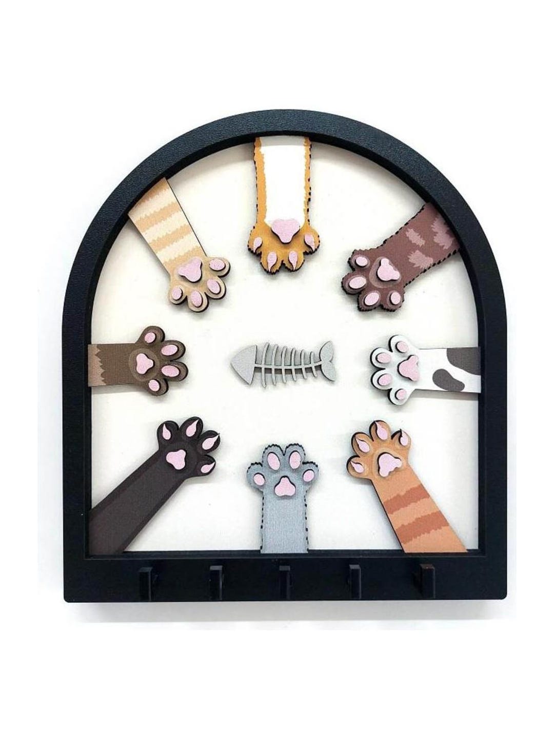 3D CATS PAWS House Key Holder for Home Entryway Organizer Key House ...