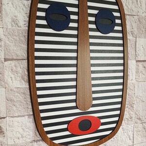 Handmade Wooden Wall Mask: Modern Geometric Face Art Decor - Etsy