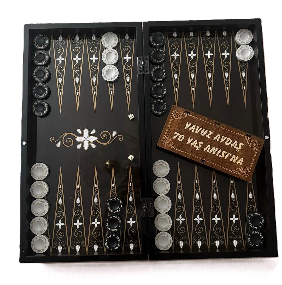 Personalized Wooden Checkers and Walnut Wood and Mother-of-pearl ...