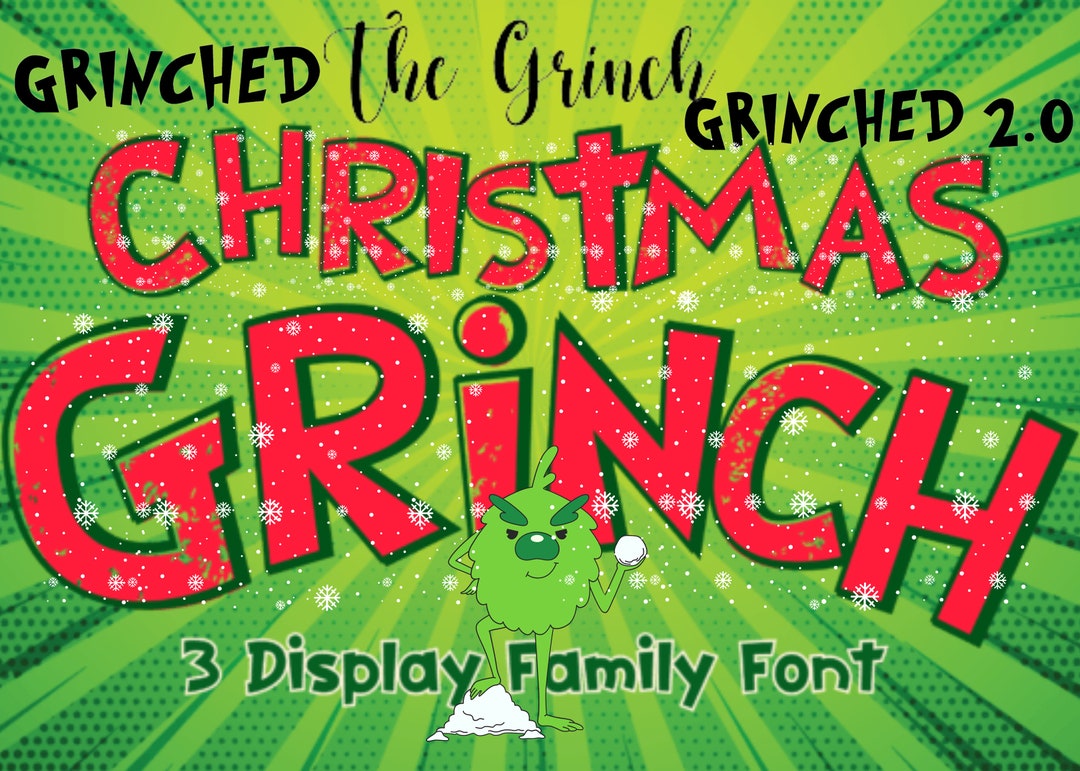 GRINCH FONT police grinch grinch svg Christmas Grouch - Etsy France