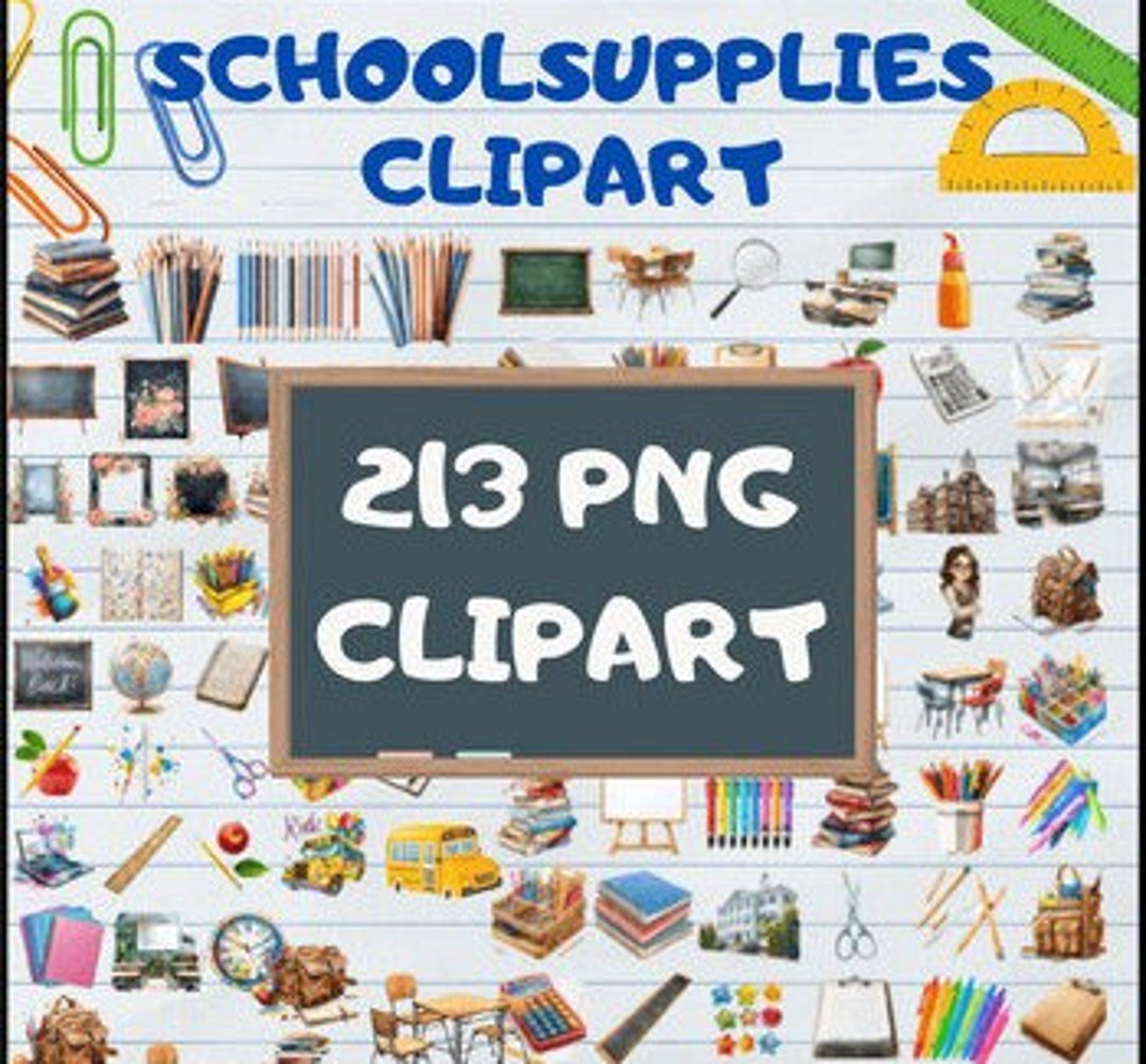 School Supplies Clipart-school Supply Cuties Clipart MEGA Set - Etsy