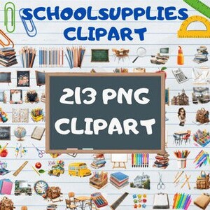 School Supplies Clipart-school Supply Cuties Clipart MEGA Set - Etsy