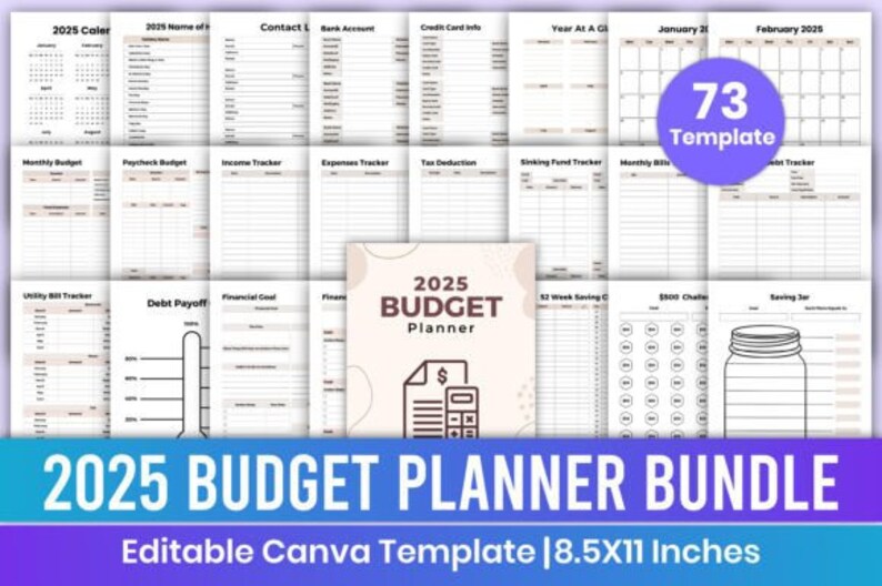 Budget Finance Planner Bundle 2025, Income Tracker ,digital Budget ...