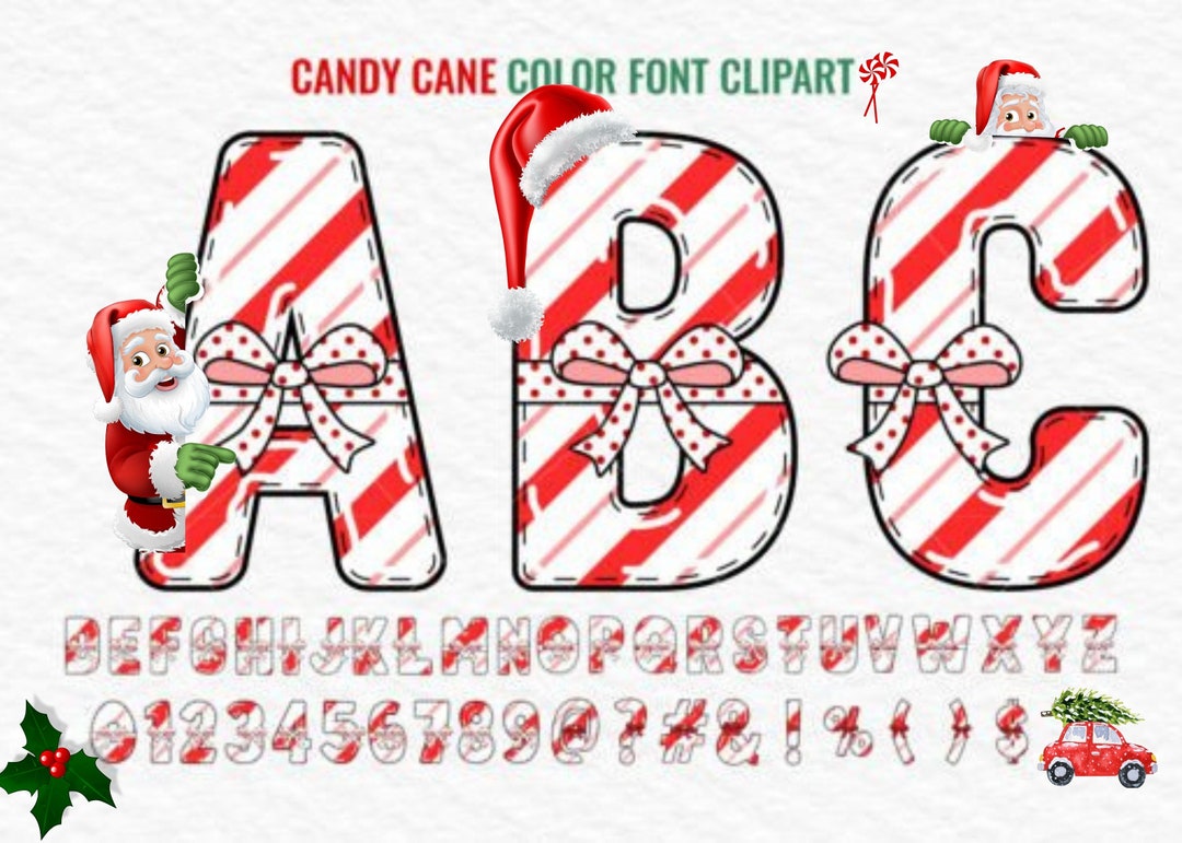 Candy Cane Font PNG , Candy Cane Alphabet , Christmas Font Svg, Candy ...