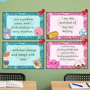 Printable Affirmation Cards Kawaii. 32 Printable Positive Affirmation ...