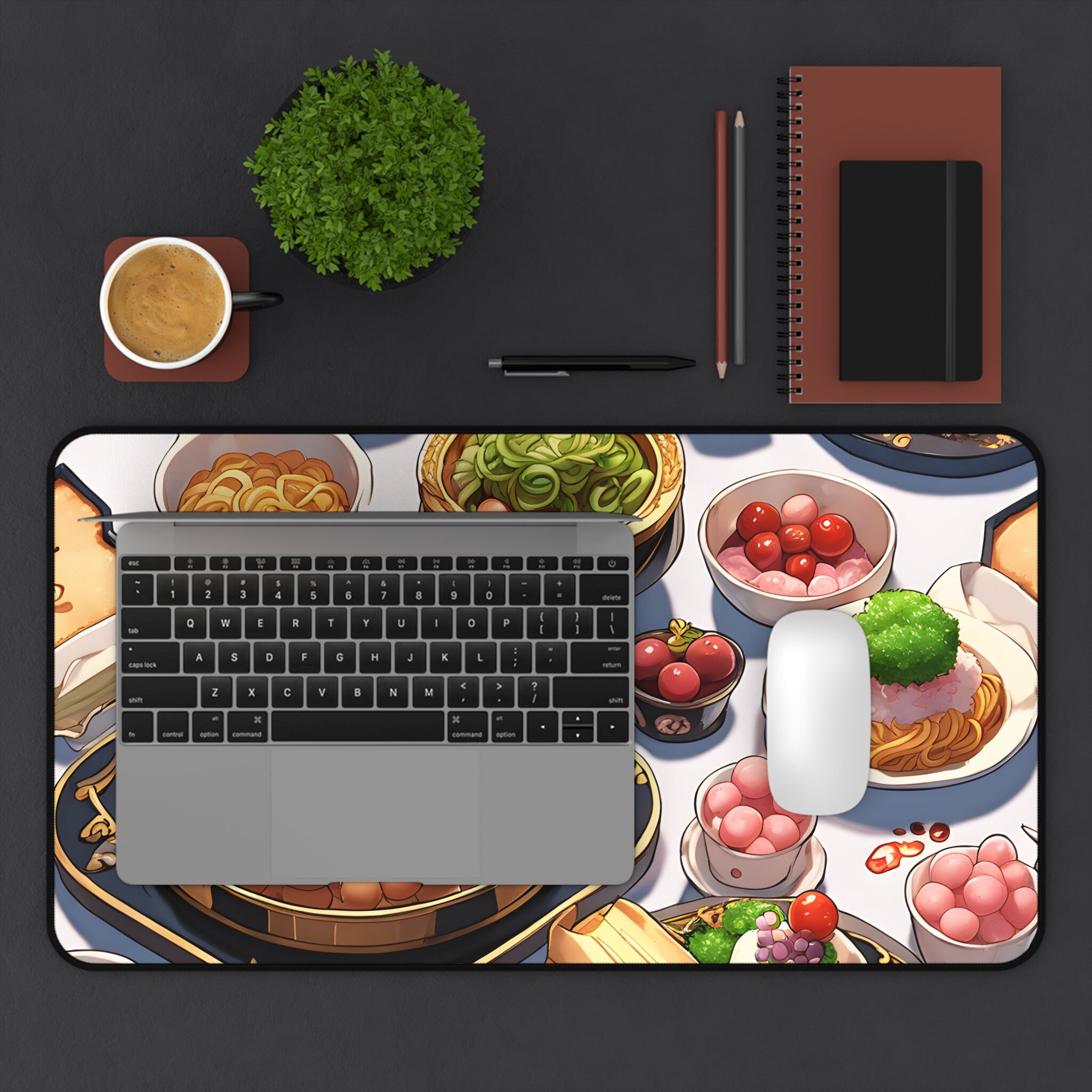 Anime Food Kawaii Desk Mat, Kawaii Cosmic Themed Gaming Mouse Pad, Pink ...