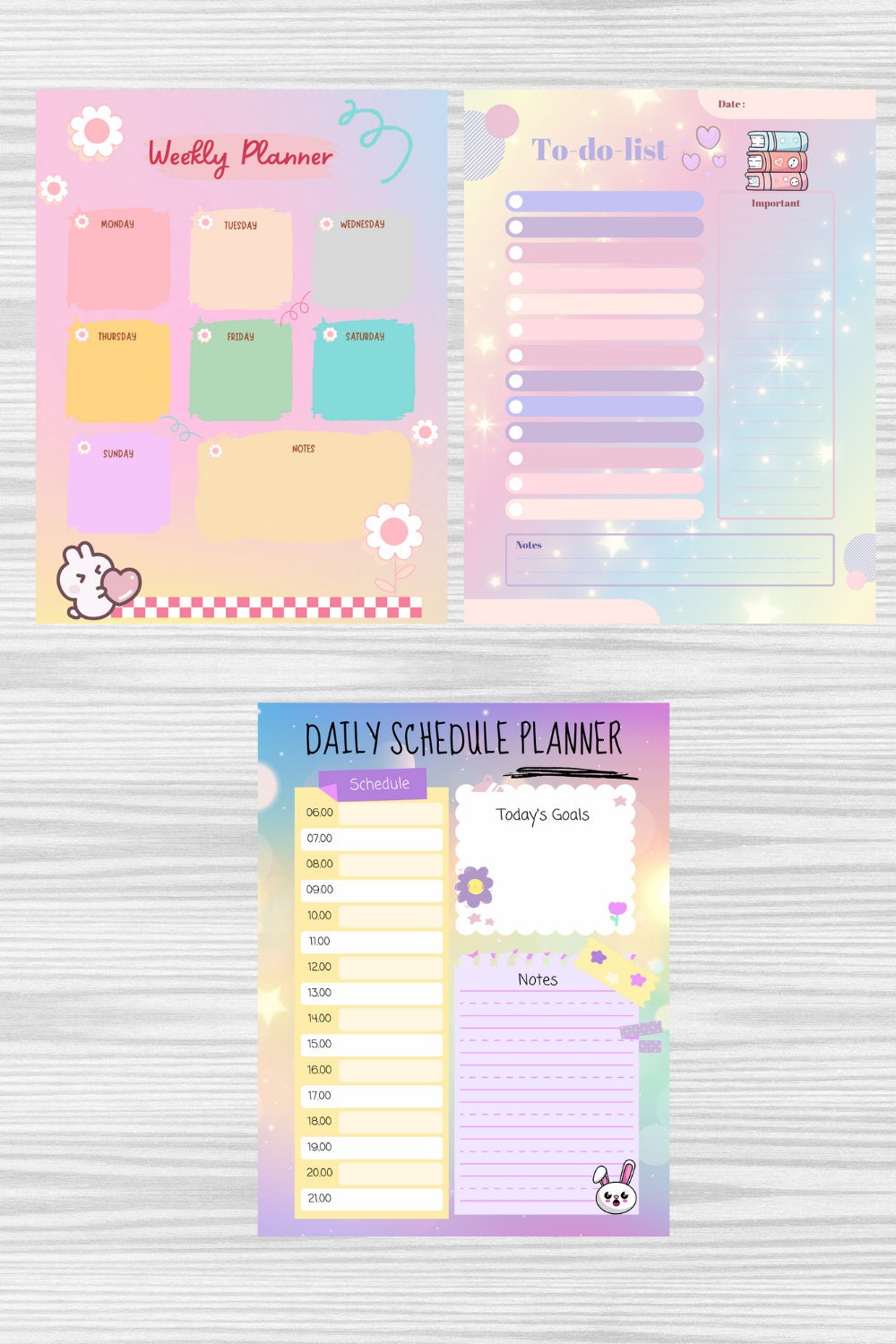 Pastel Kawaii Planner Bundle Kawaii, Witch, Weekly, Daily Planner ...