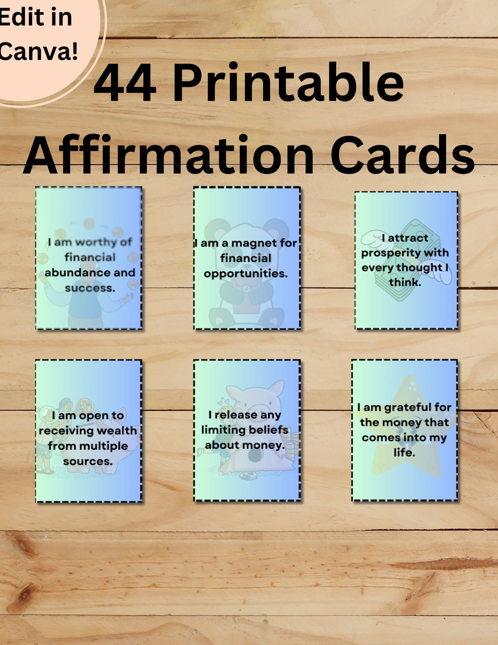 Printable Affirmation Cards Kawaii. 40 Printable Positive Affirmation ...