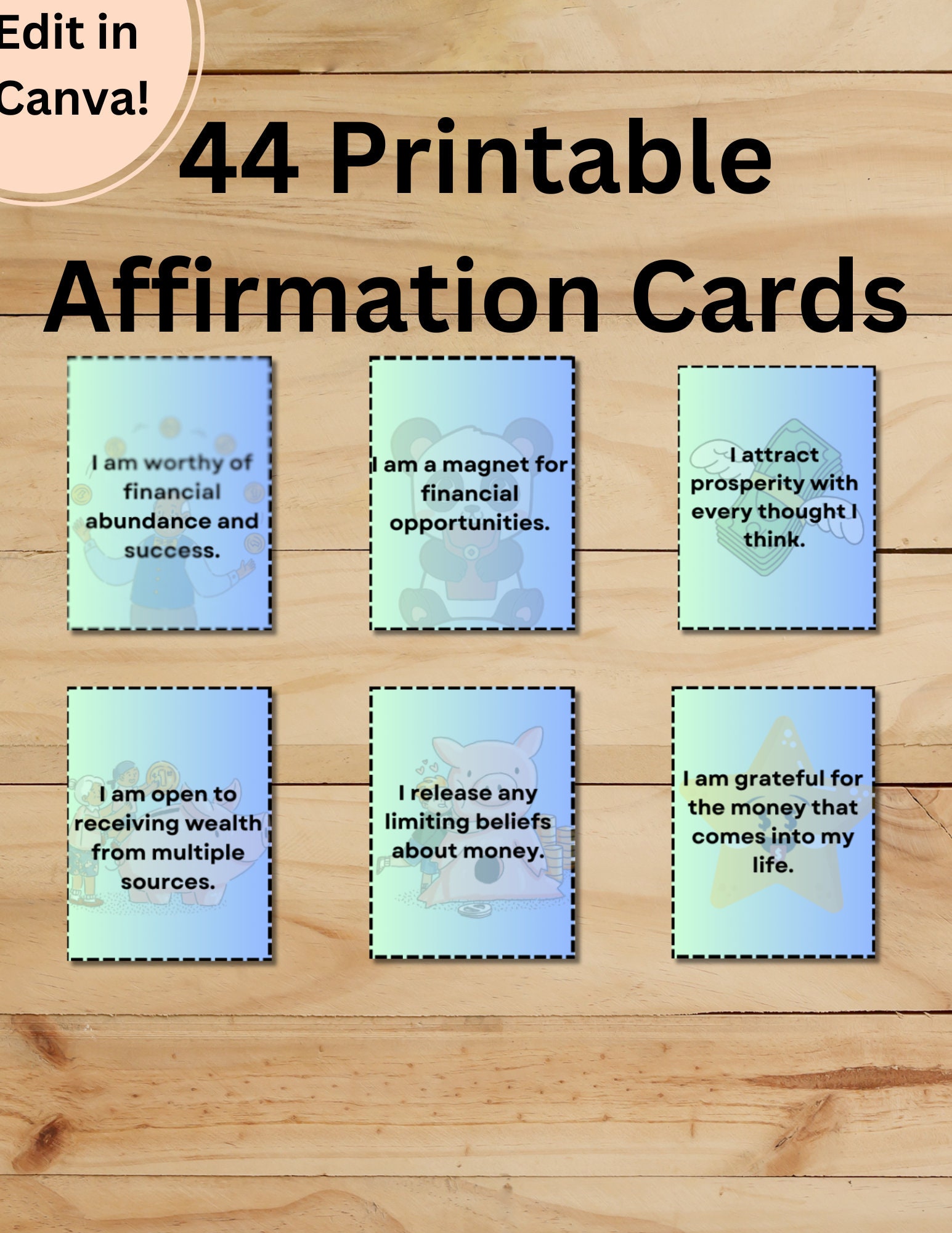 Printable Affirmation Cards Kawaii. 40 Printable Positive Affirmation ...