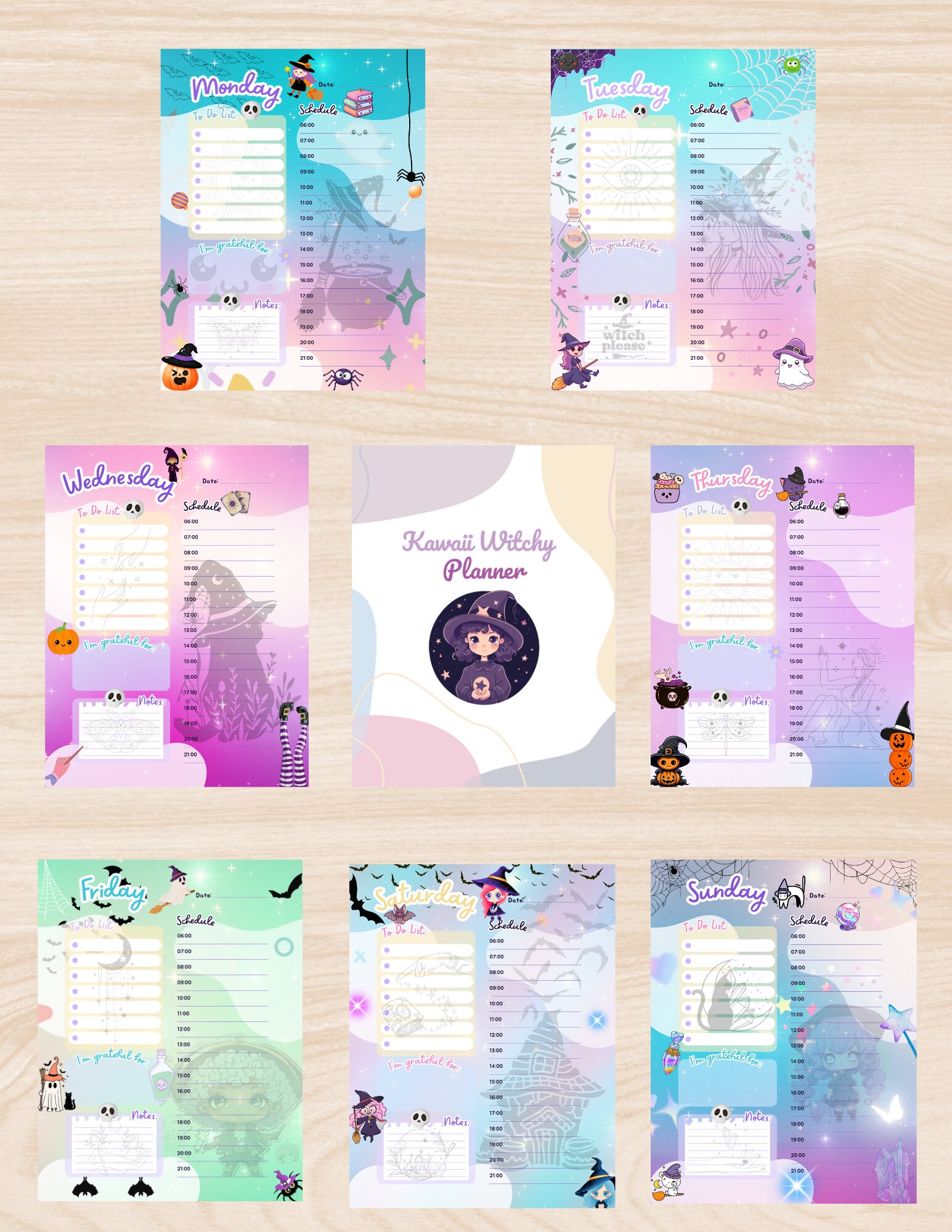 Kawaii Witchy Digital Planner Kawaii, Witch, Weekly, Daily Planner ...