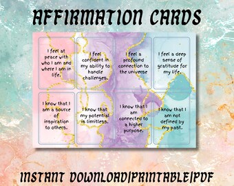 Printable Affirmation Cards Kawaii. 40 Printable Positive Affirmation ...