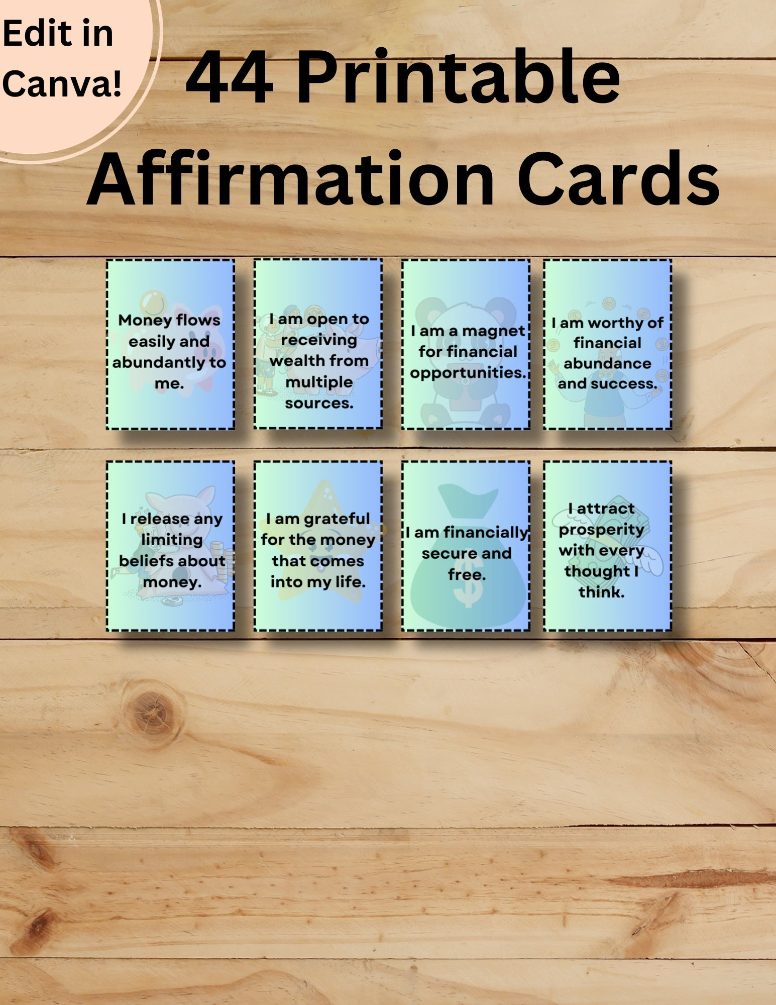 Printable Affirmation Cards Kawaii. 40 Printable Positive Affirmation ...