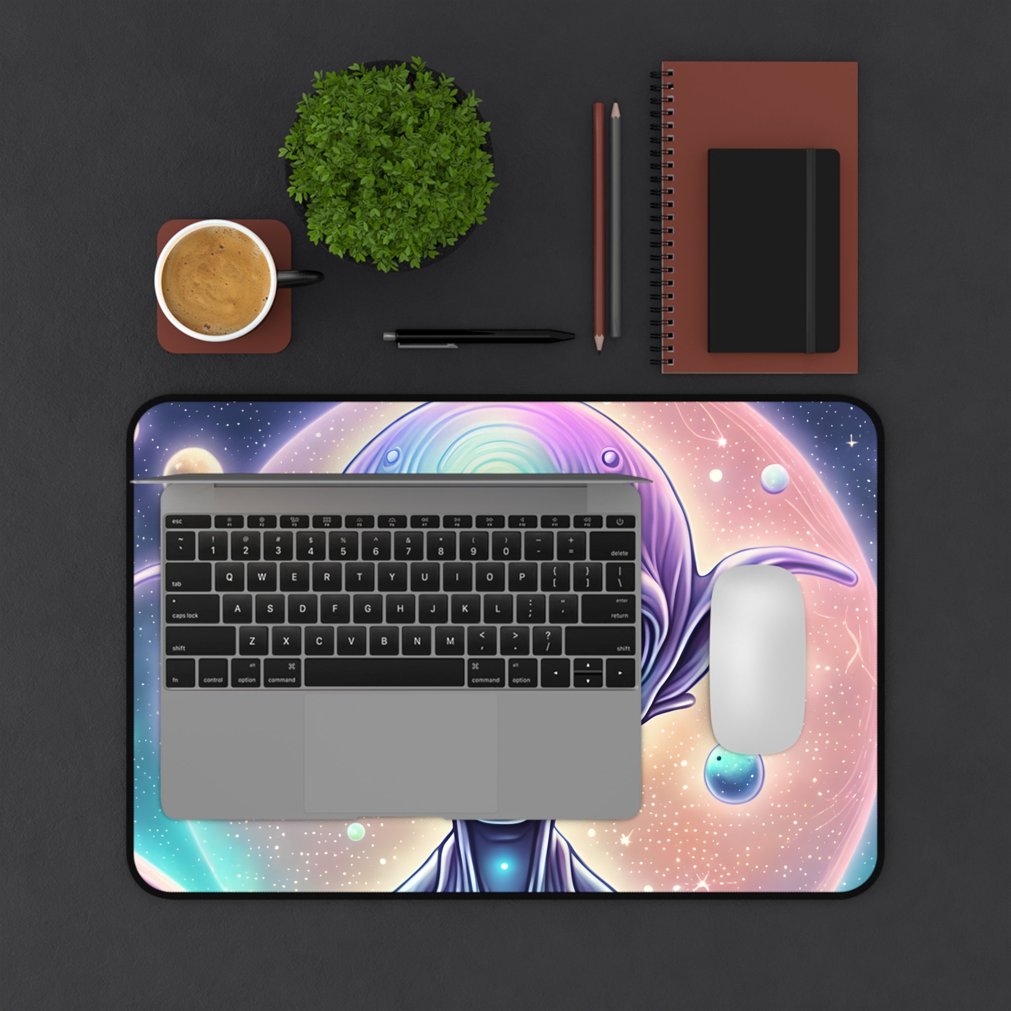 Pastel Cute Cosmic Alien Deskmat, Kawaii Desk Accessory, Space-themed ...