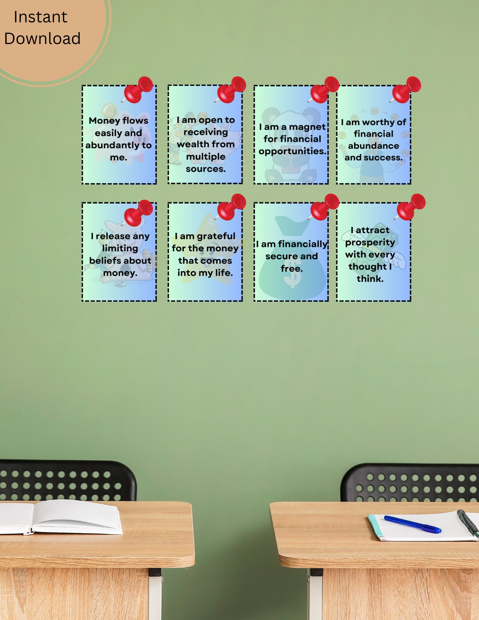 Printable Affirmation Cards Kawaii. 40 Printable Positive Affirmation ...