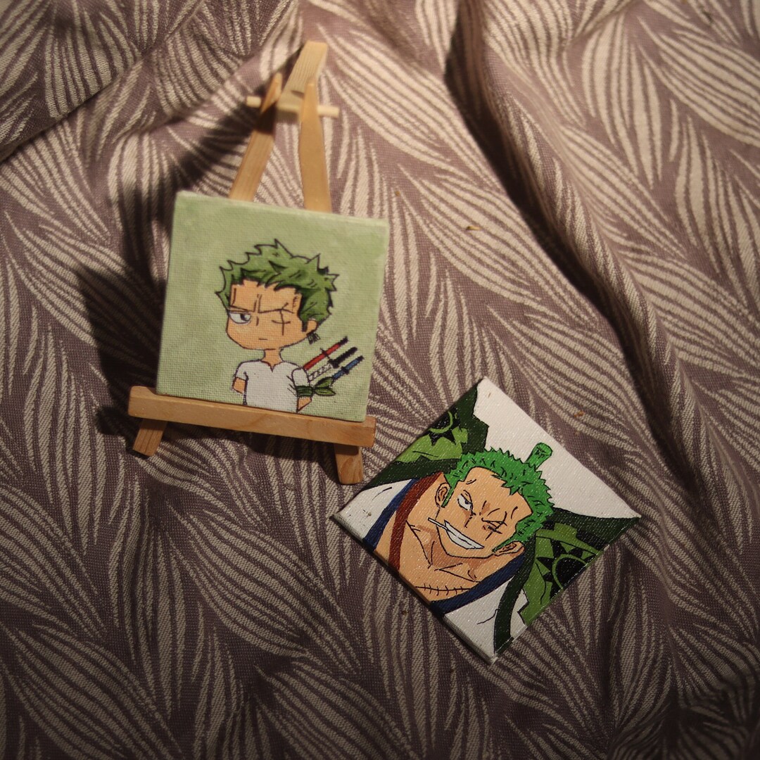Zoro Mini Canvas Painting Combo/zoro/small Canvas Painting - Etsy