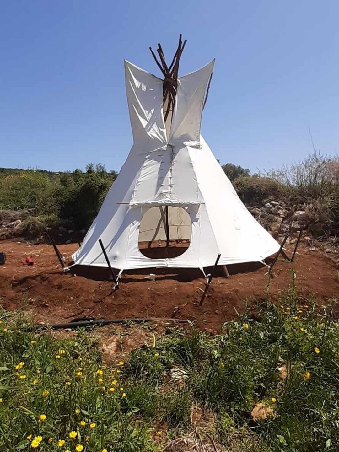 Native American TIPI 5m 16.5 Feet Diameter, Water Repellent Mixed ...