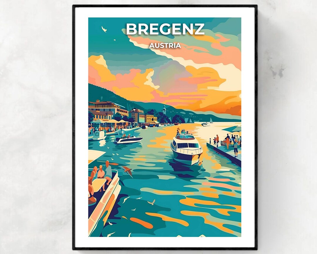 Bregenz Festival and Lake Stage Travel Print Wall Art, Bregenz Austria ...