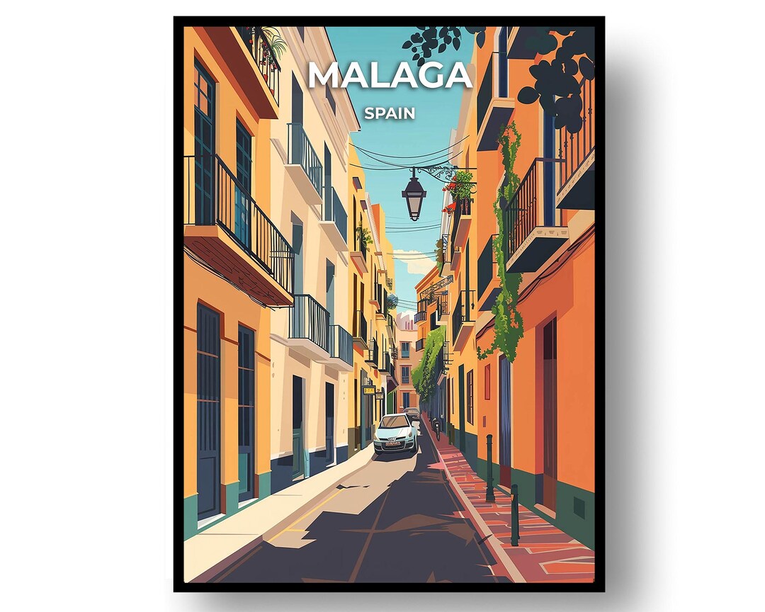 Malaga, Spain Travel Poster , Malaga, Spain Travel Poster , Custom ...