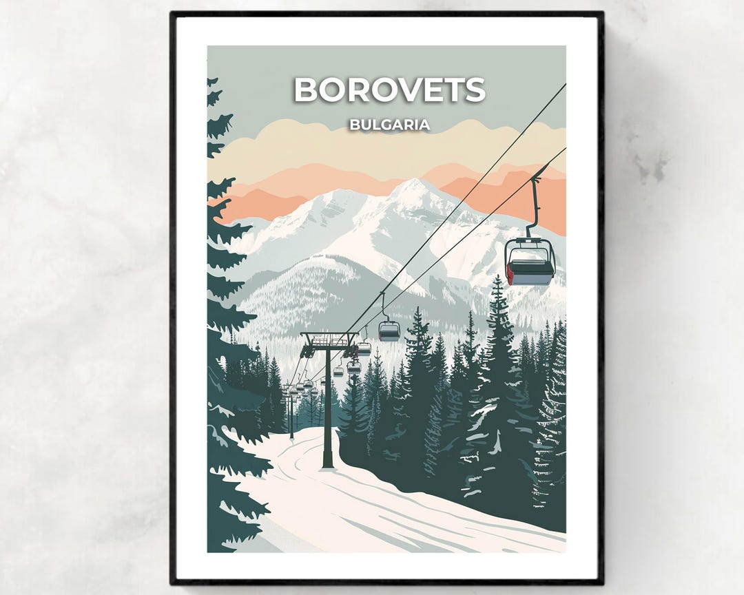Borovets - Bulgaria City Print, Musala Peak Travel Gift, Musala Peak ...