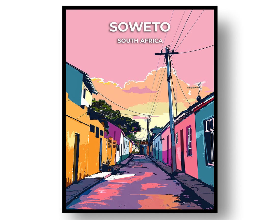 Soweto Travel Poster: South Africa Wall Decor (framed or Digital) - Etsy