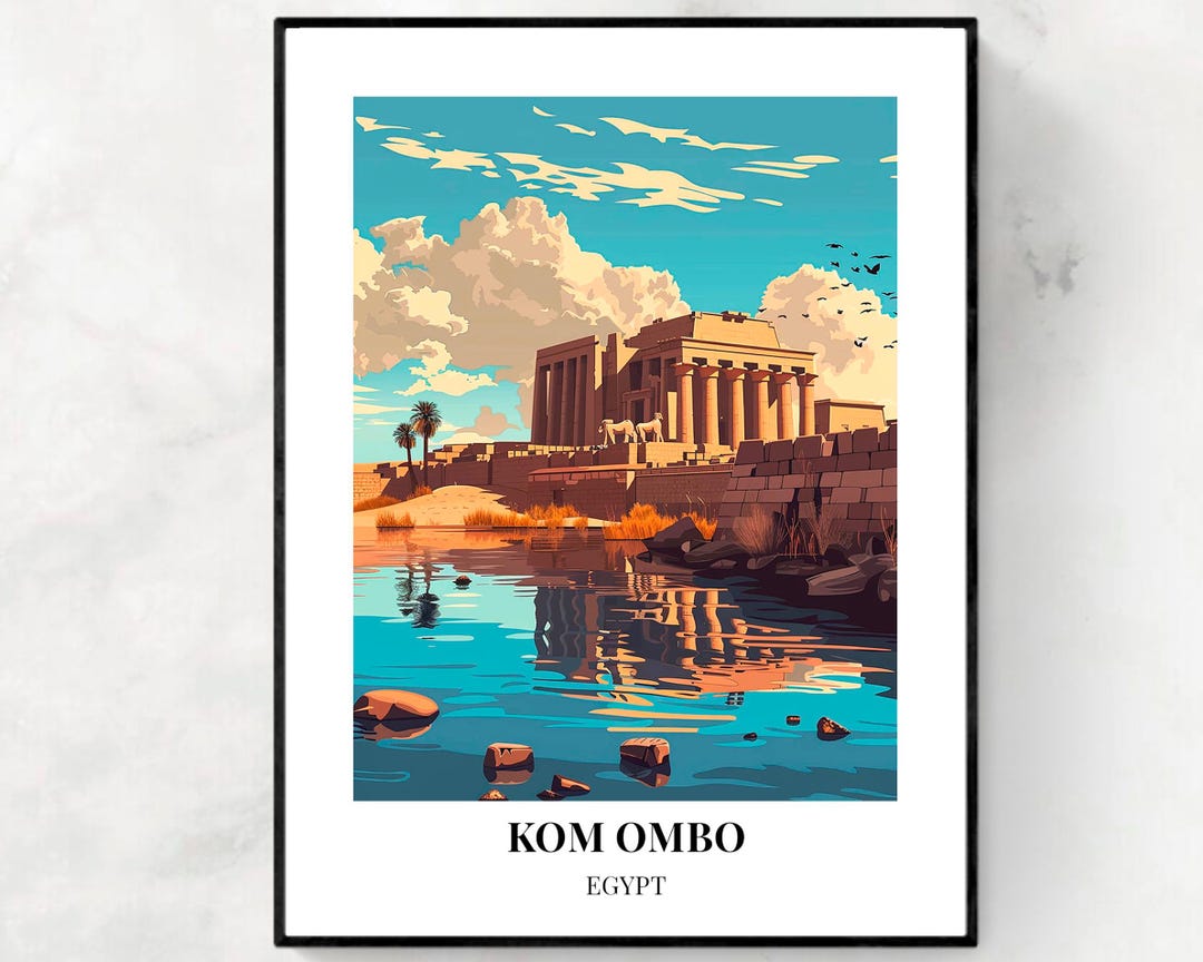 Kom Ombo Temple Travel Print Wall Art, Kom Ombo - Egypt City Print, Kom ...