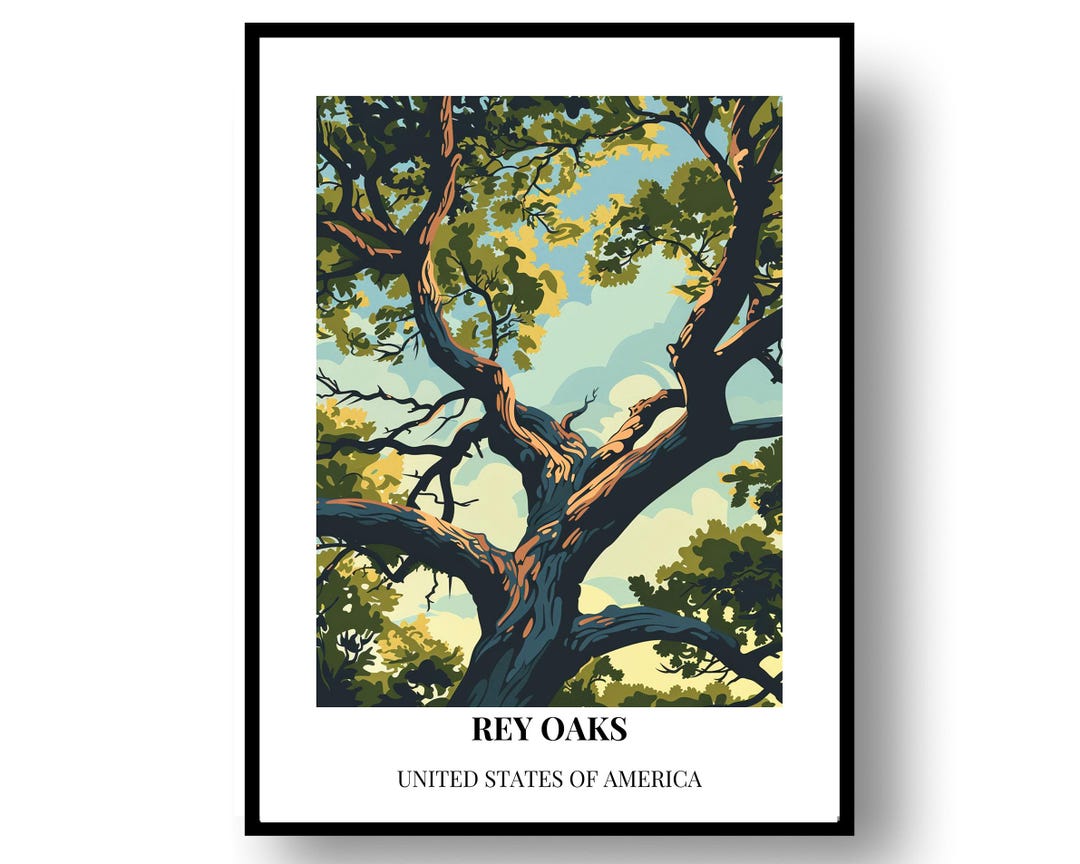 Rey Oaks Travel Poster: USA Map Art, Framed or Digital Download - Etsy