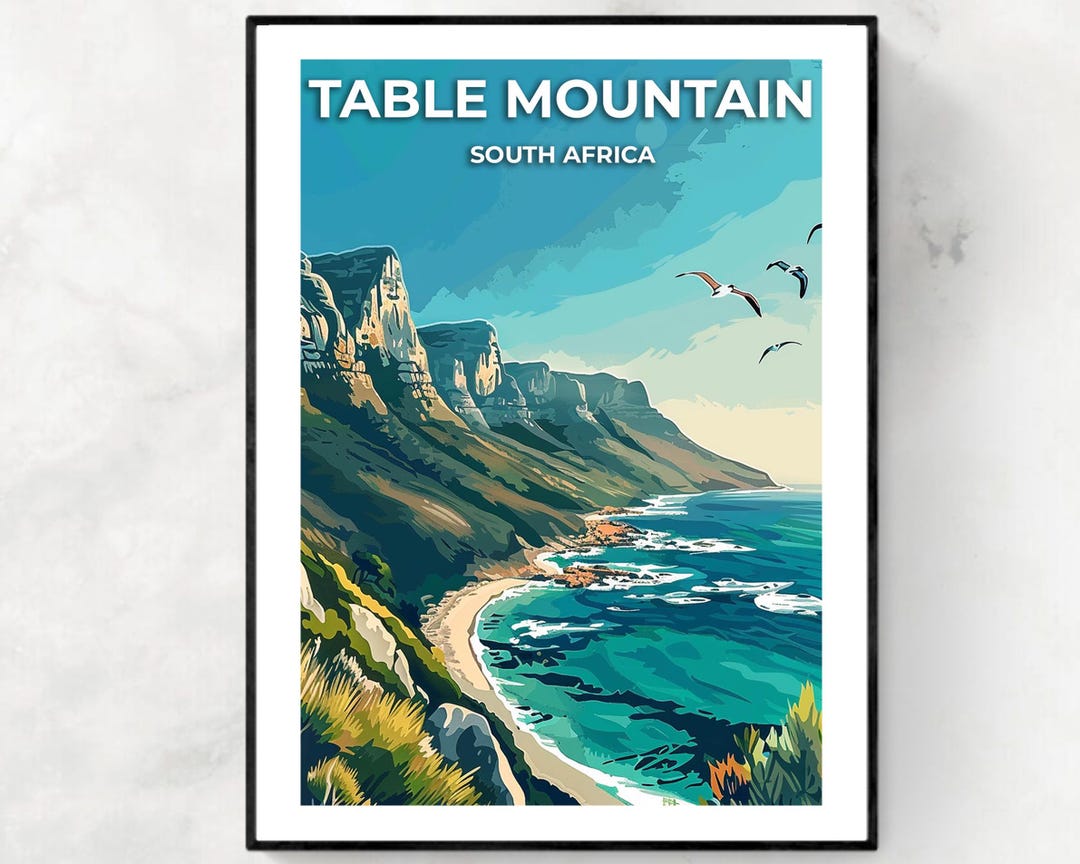 Table Mountain National Park South Africa Travel Wall Art Poster Print ...