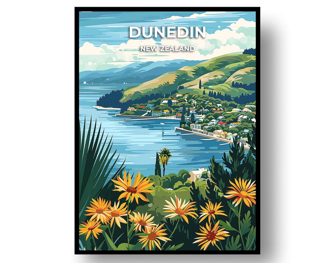 Dunedin Travel Poster: New Zealand Wall Art, Framed or Digital - Etsy