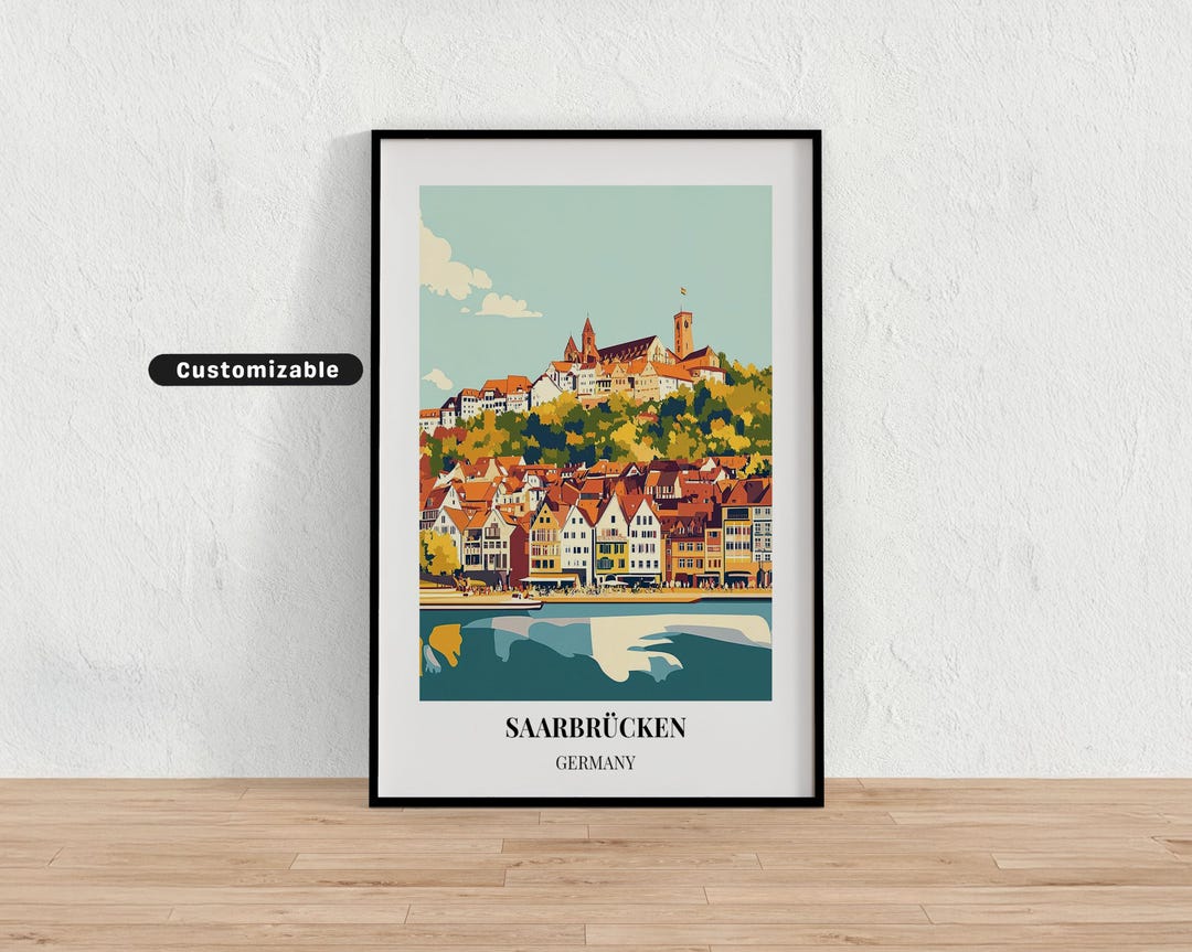 Saarbrücken, Germany Travel Poster , Saarbrücken, Germany Travel Poster ...