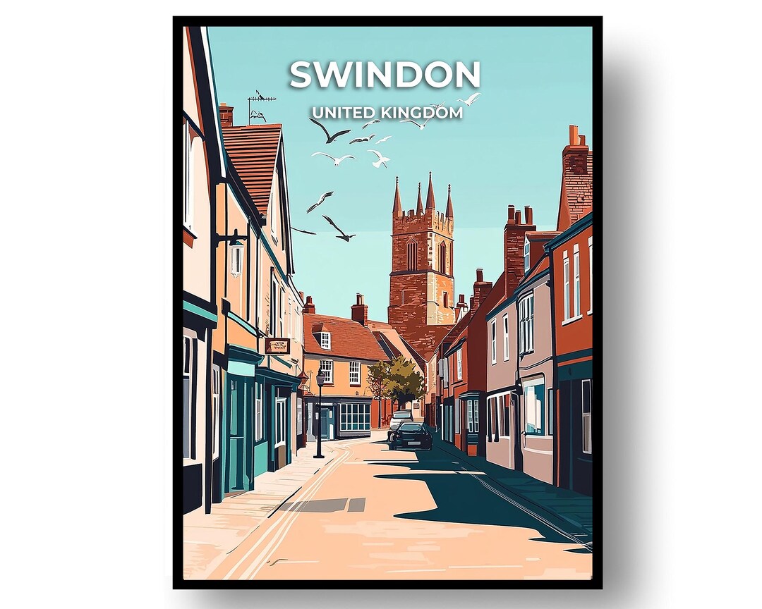 Swindon Travel Poster - Framed or Digital Download - Etsy