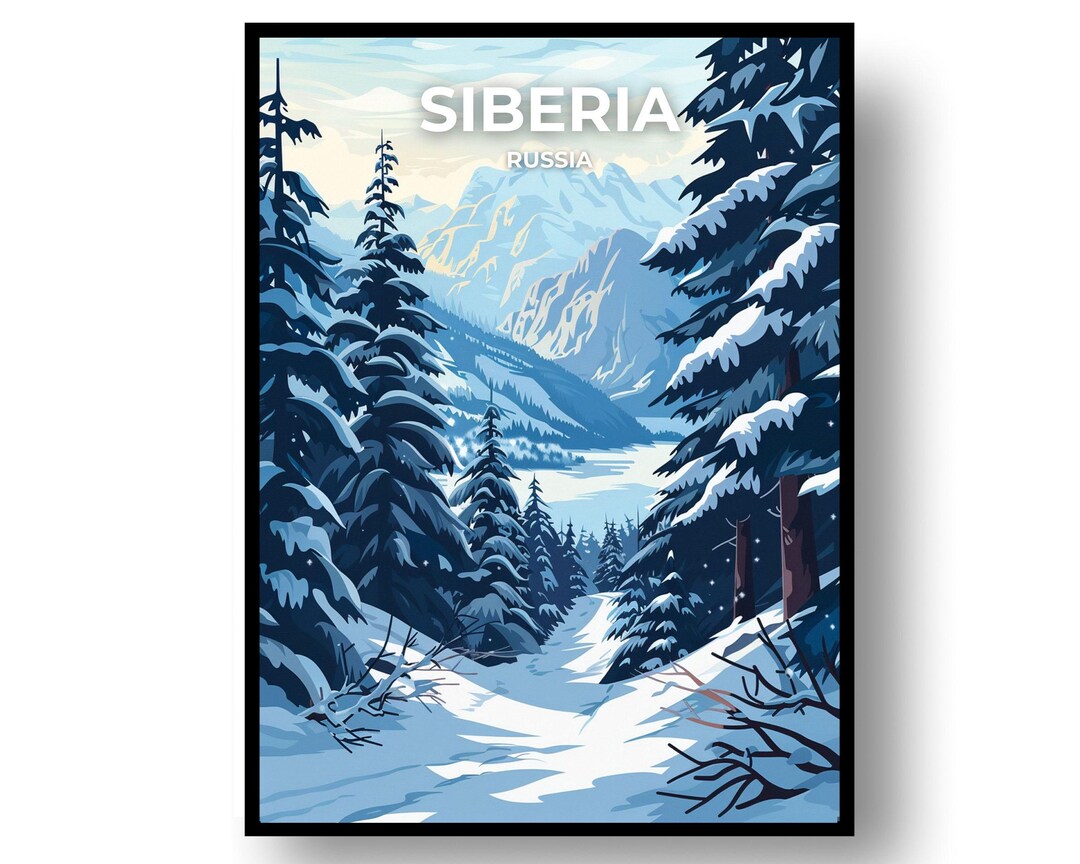 Travel Poster: Siberia Russia - Framed or Digital Print - Etsy