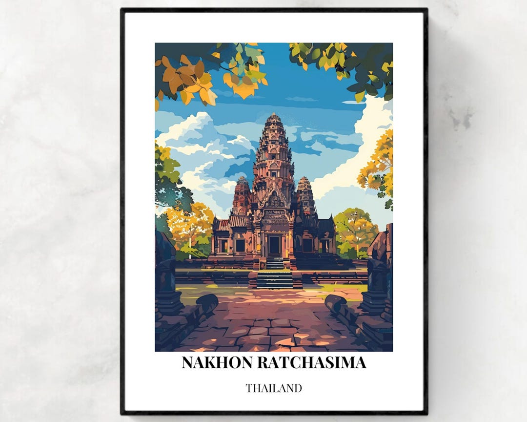 Phimai Historical Park Travel Print Wall Art, Nakhon Ratchasima ...