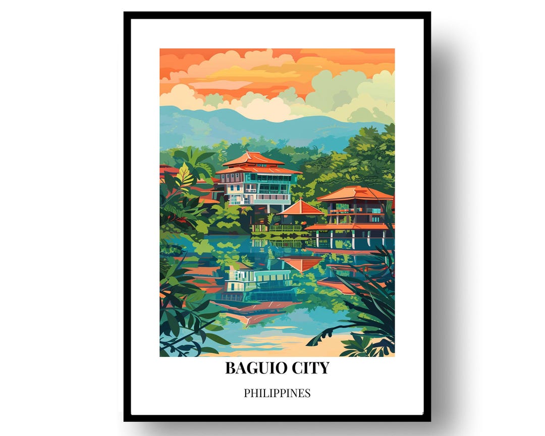 Baguio City Travel Poster: Philippines Wall Art, Framed or Digital - Etsy
