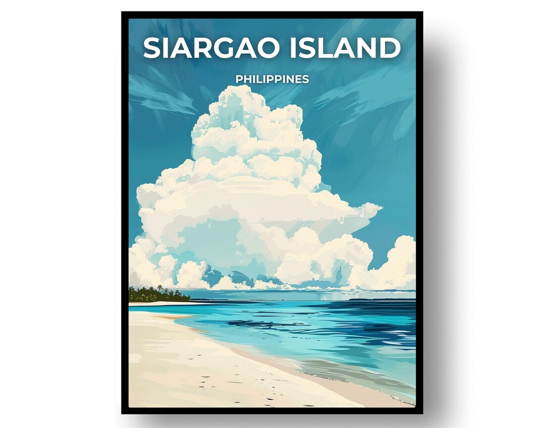 Siargao Island Travel Poster: Philippines Wall Art, Framed or Digital ...