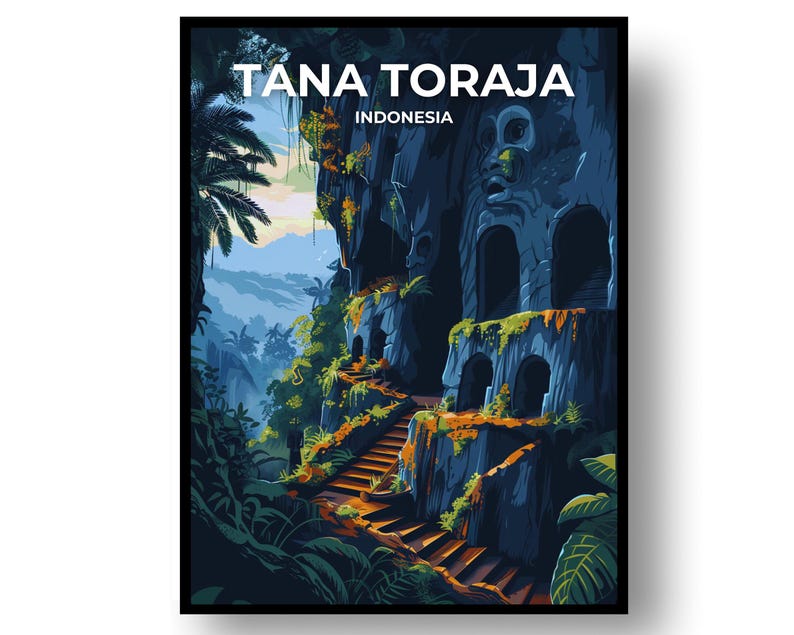 Tana Toraja Poster: Indonesia Travel Art (framed or Digital Download ...